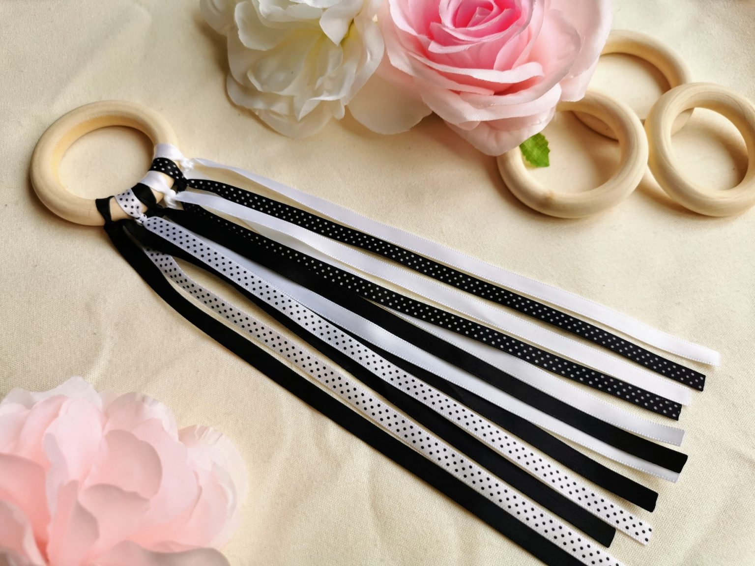 Newborn Wooden Sensory Ribbons - Scarlett Rose Sensory